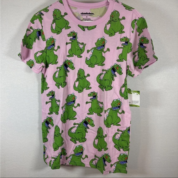 Nickelodeon | Shirts | Rugrats Reptar Dinosaur Nickelodeon Pink Shirt ...